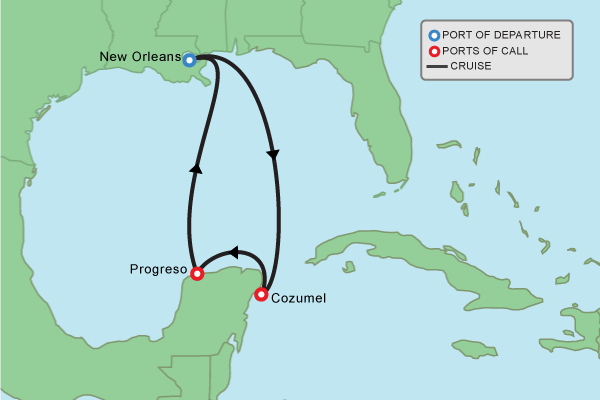 Carnival Caribbean Cruise Map