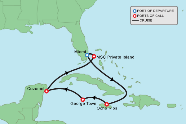 Caribbean Cruise Map