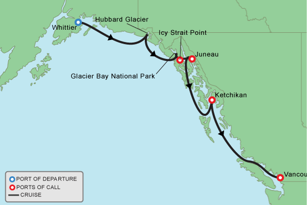 7 Night Voyage of the Glaciers with Glacier Bay - Southbound From ...